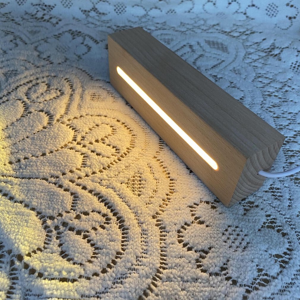 Lamp Acrylic Luminous Base Led Beech Wood Strip Ni... – Vicedeal