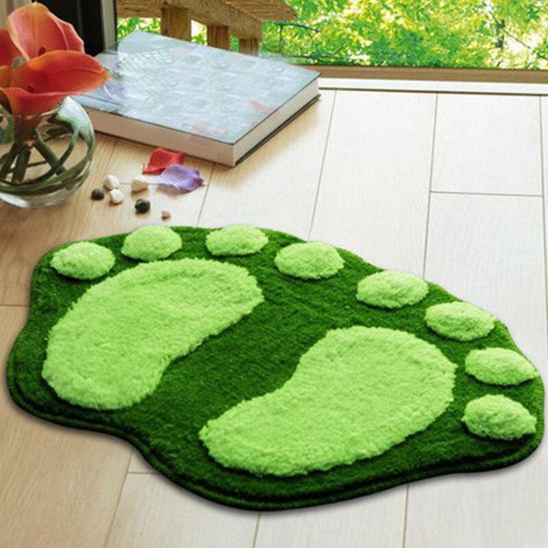 5 colors Cute Footprints Big Feet Bath Mats Pads C... – Grandado