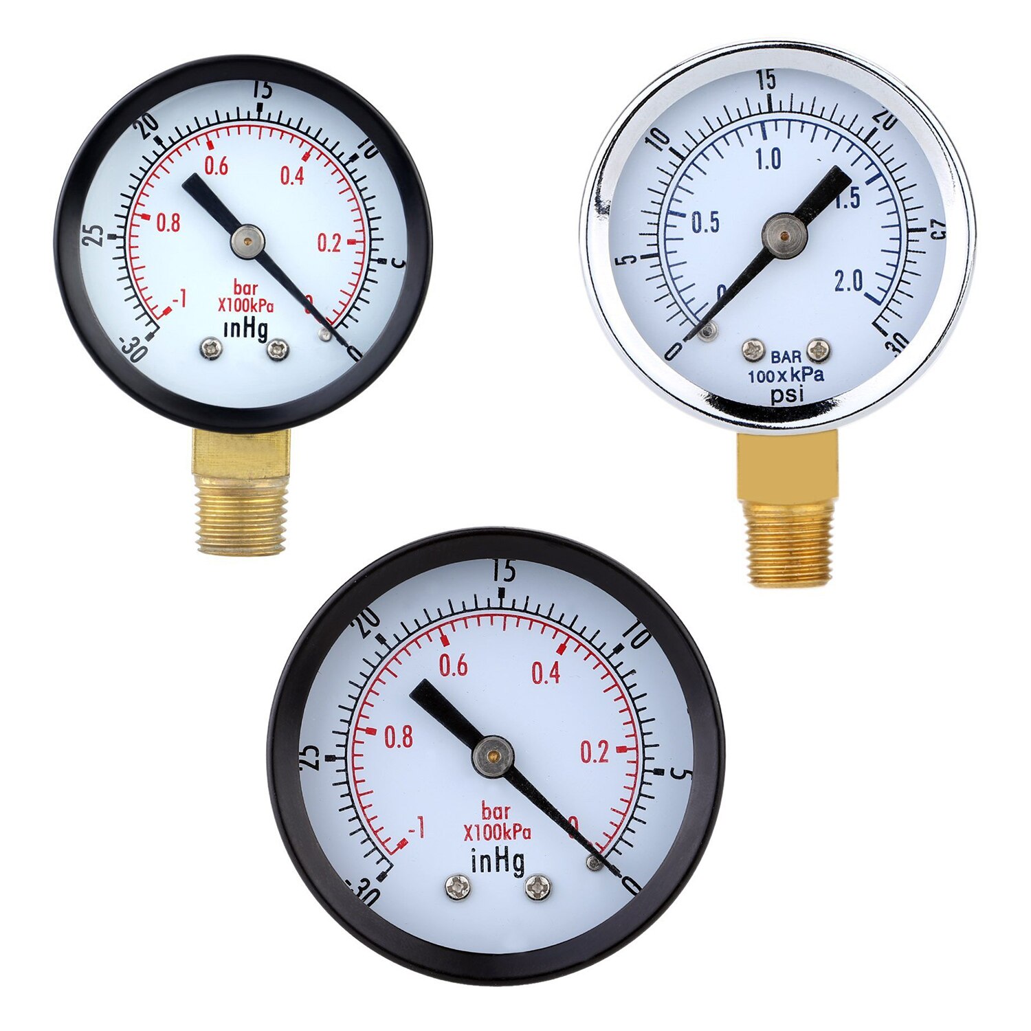 Manometer-0 ~ 30 psi 0 ~ 2 bar Mini messuhr kompre... – Grandado
