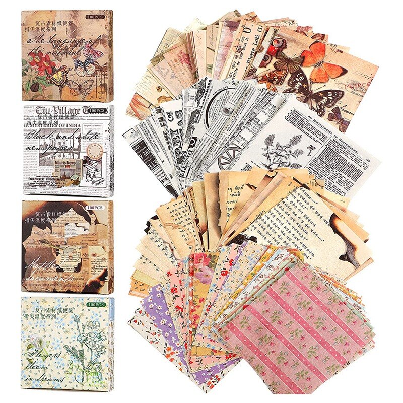 400 Sheets Vintage Journaling Supplies DIY Scrapbo... – Grandado