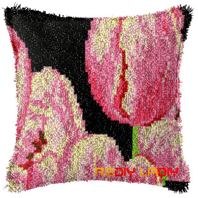 Diy Klink Haak Kussen Rose Tulpen Kussensloop Geha... – Grandado