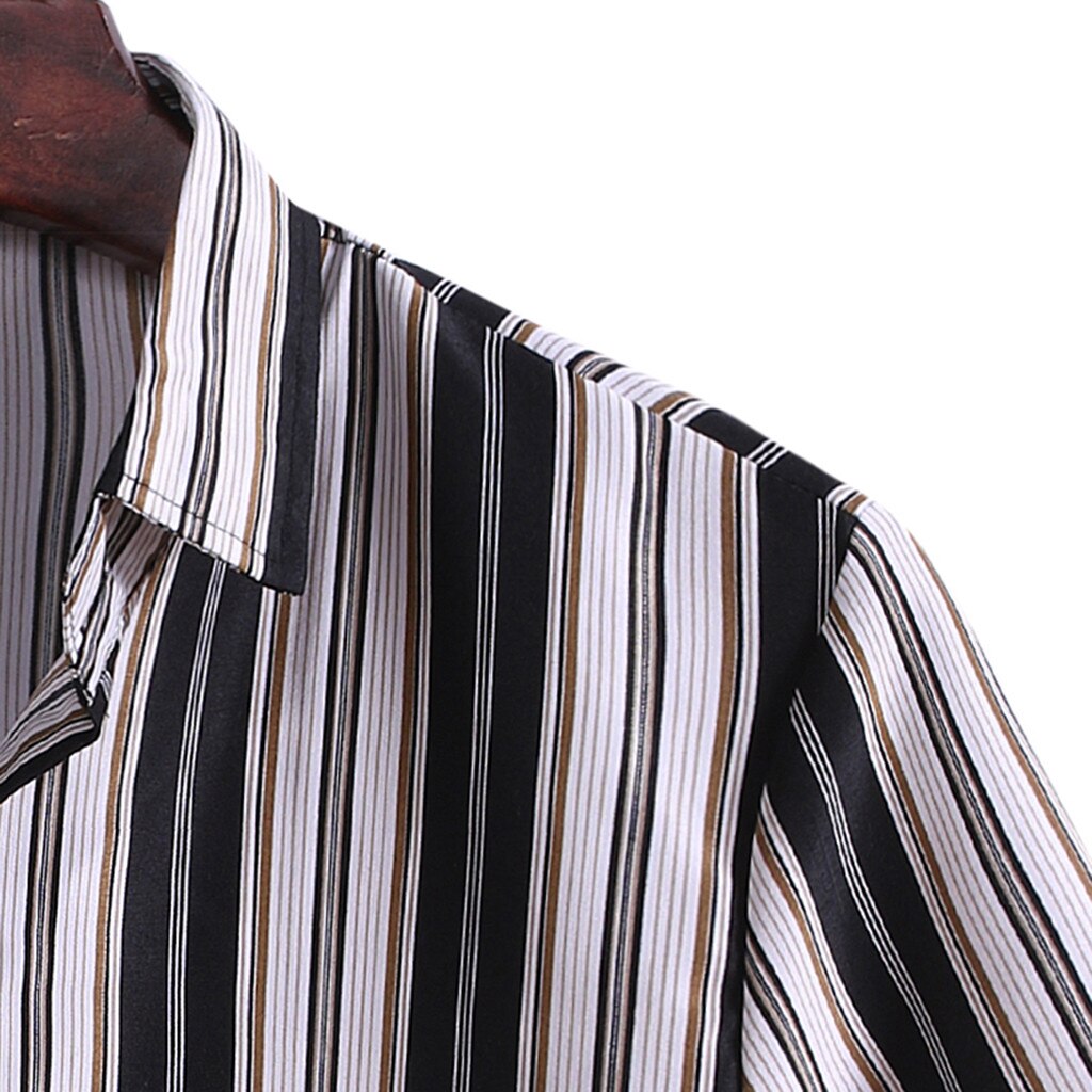 Striped Shirt Men Summer Short Sleeve Top Shirts M... – Grandado