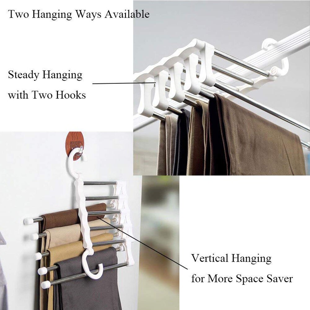 Pants Hanger Closet Organizer Non Slip Multi Layer... – Grandado