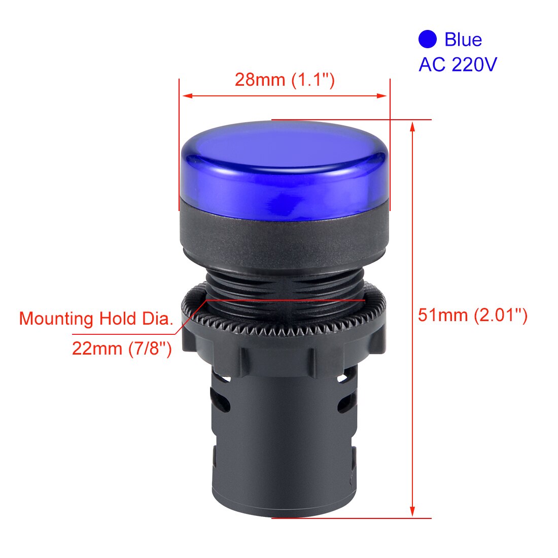 uxcell AC 220V Blue LED AD16-22D/S Indicator Light... – Vicedeal