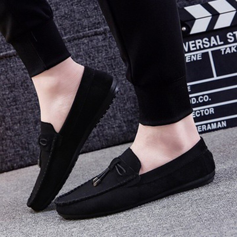 Black Red Shoes for Men Driving Moccasin Soft Comf... – Vicedeal