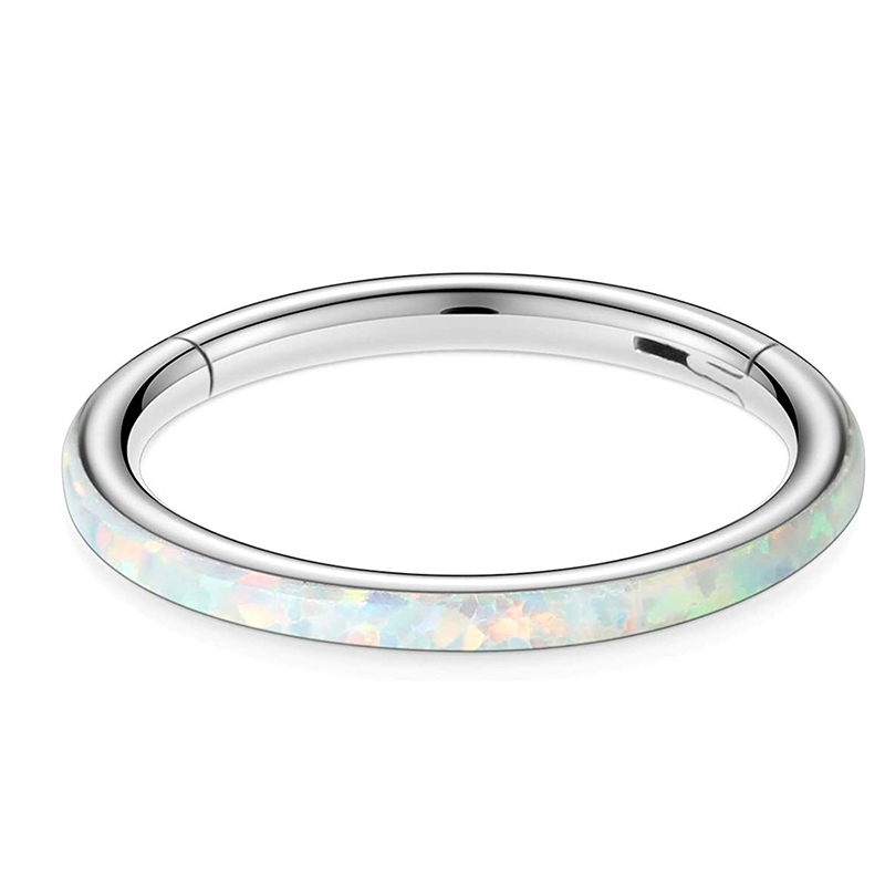 Titanium Septum Piercing Neus Ring 8-10Mm Opal Sch... – Grandado