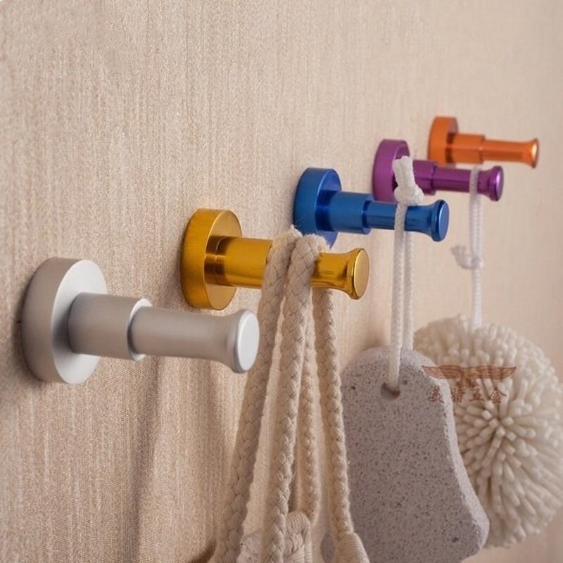 Space aluminum Bathroom Robe Hooks colourful wall ... – Vicedeal