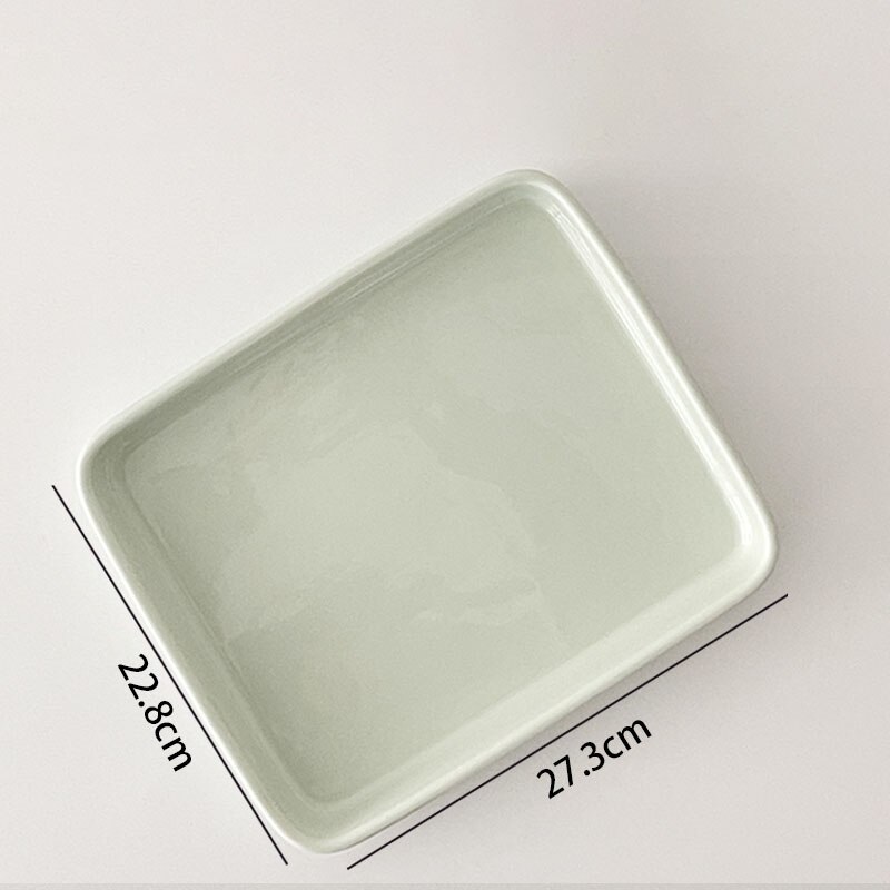 European Ceramic Plate Simple Rectangle Western Re... – Vicedeal