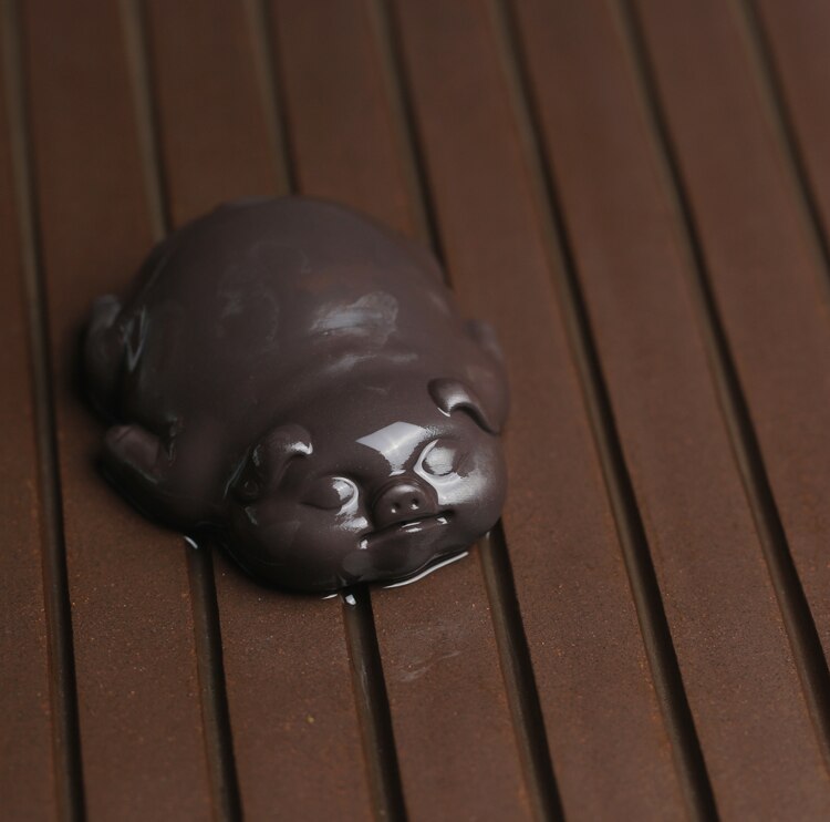 LUWU Purple clay tea pets cute pig zisha tea play ... – Grandado