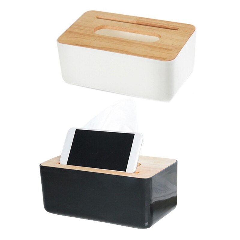 Oak Tissue Box Tissues Storage Container Mobile Ph... – Vicedeal