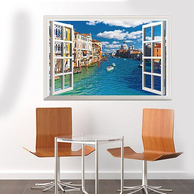3d Wall Paper Stickers Venice of Italy 3D Window V... – Vicedeal