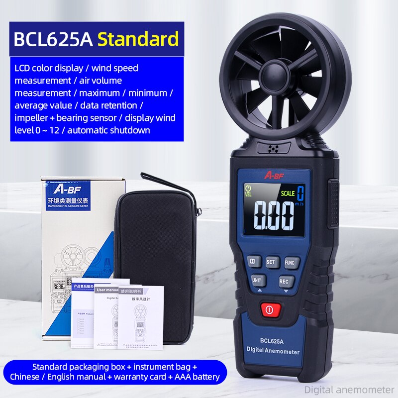 A-BF Digital Anemometer Handheld Wind Speed Meter ... – Grandado