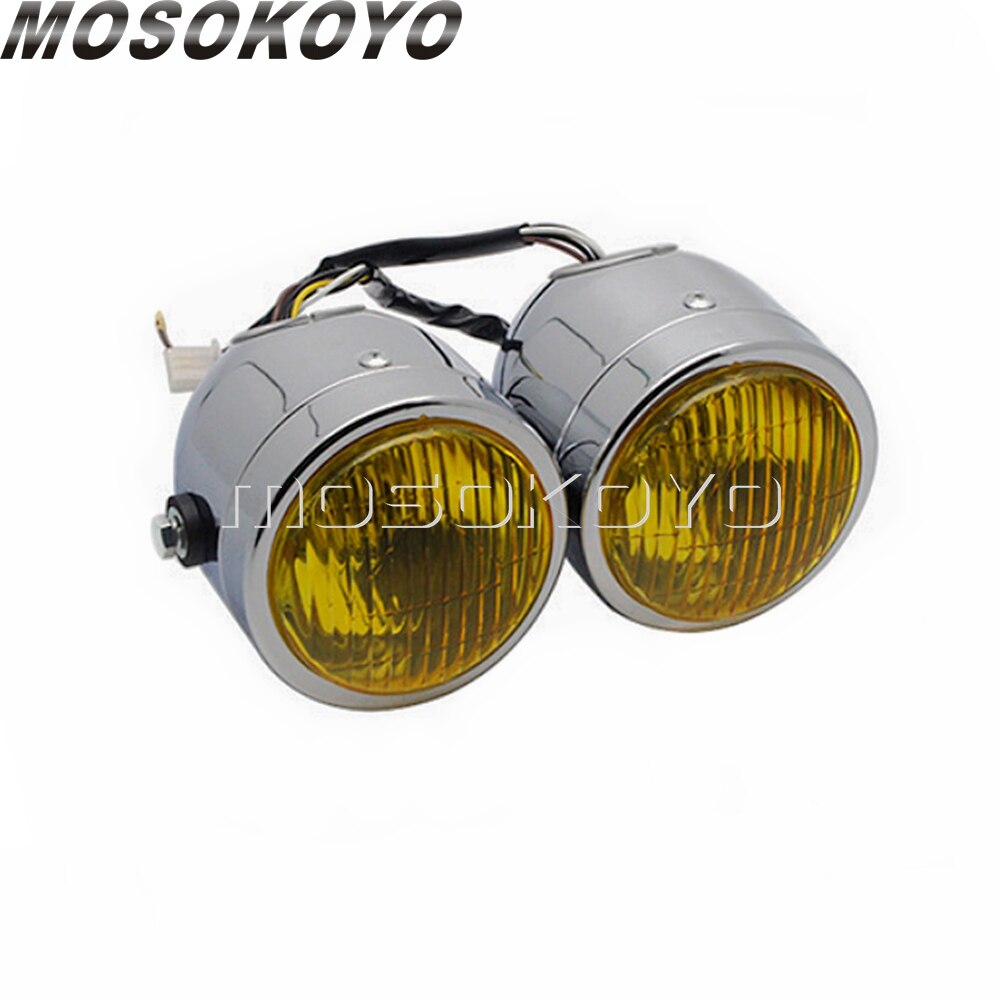 Motorcycle Twin Round Dominator Headlight 3.5"... – Grandado