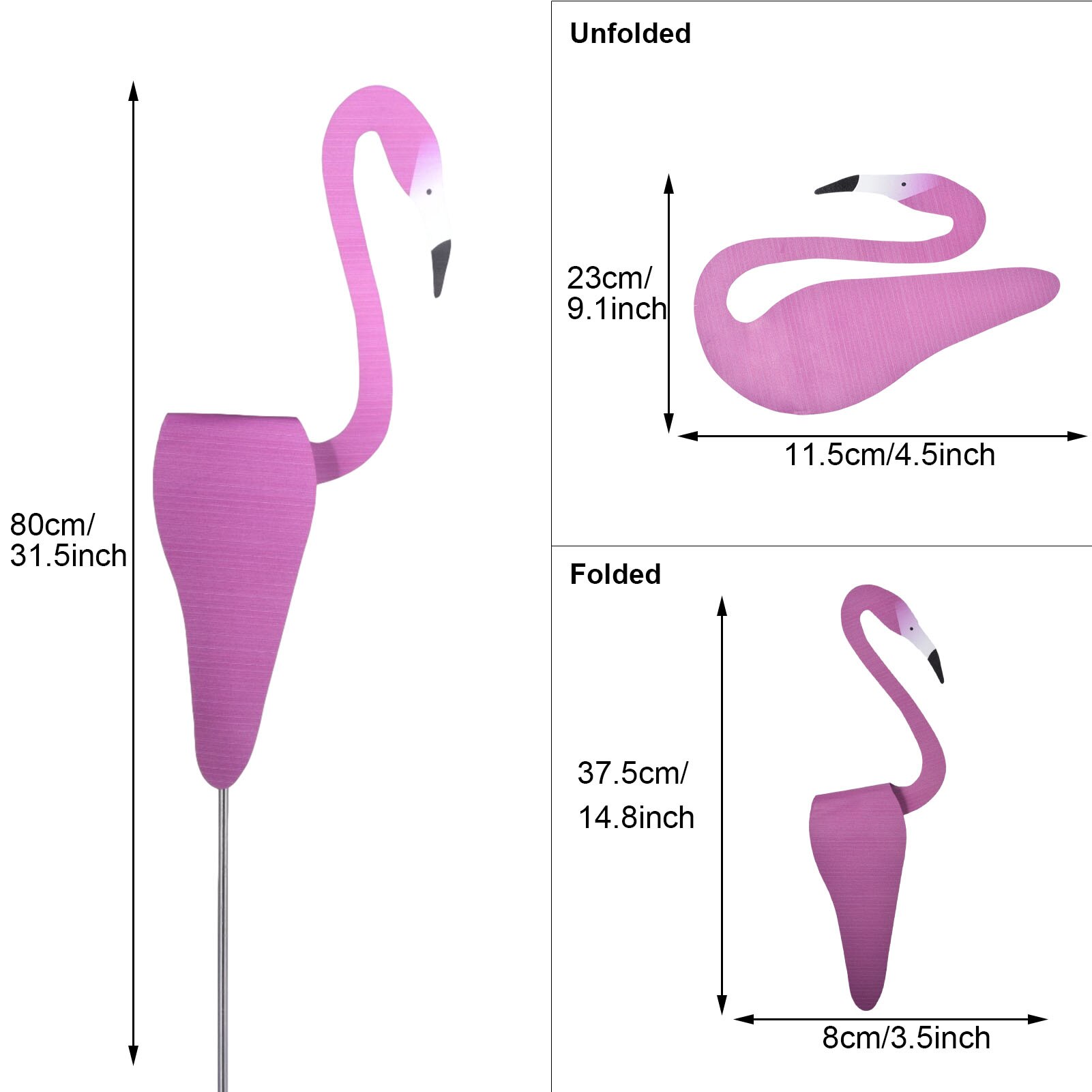 Garden Decoration Colorful Swirl Bird Flamingo Win... – Vicedeal