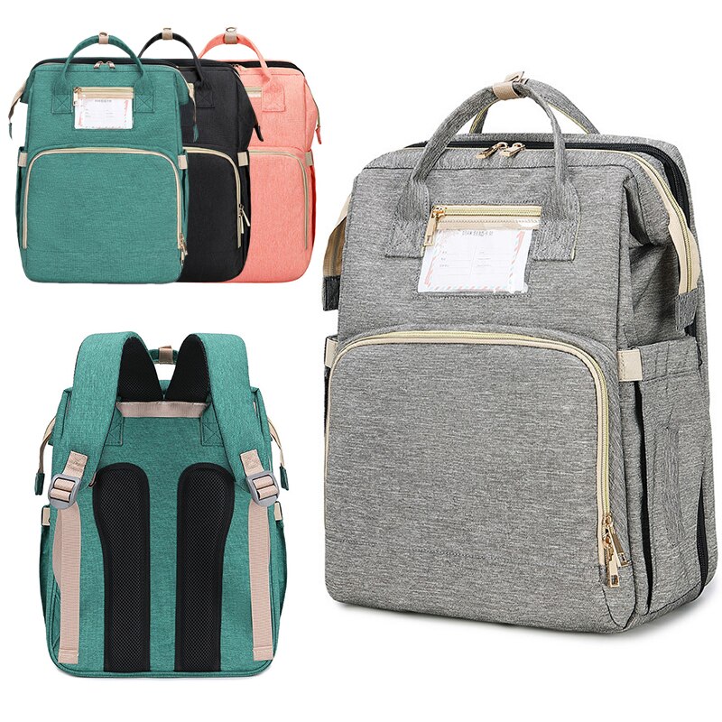 4 Colors Baby Care Diaper Backpack Folding Baby Be... – Grandado