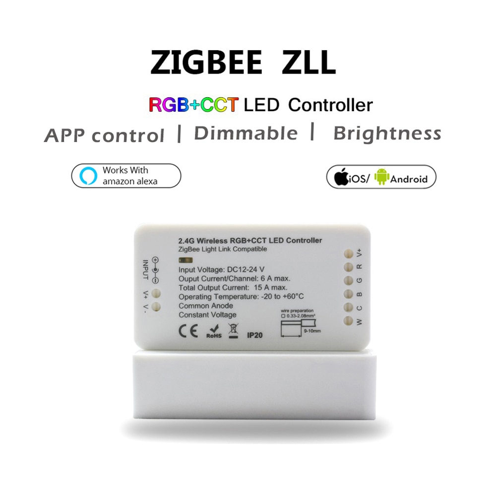 Zigbee Controlador LED RGB CCT WW CW LED atenuador... – Grandado