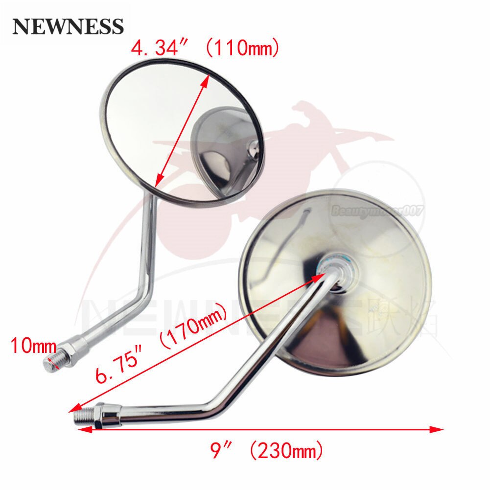 Round Rear View Side Mirrors Motorcycle Cruiser Ch... – Grandado