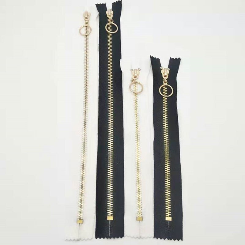 Close-End 1Pcs White Black Gold Metal Zipper For S... – Vicedeal