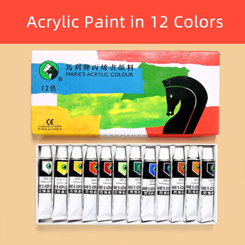 Marie’s acrylic paint set 12/24 color beginner art... – Vicedeal