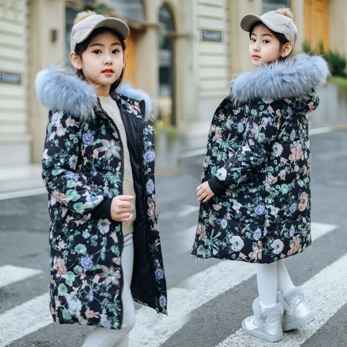 Children Girl Winter long coat jakcet hooded winte... – Grandado