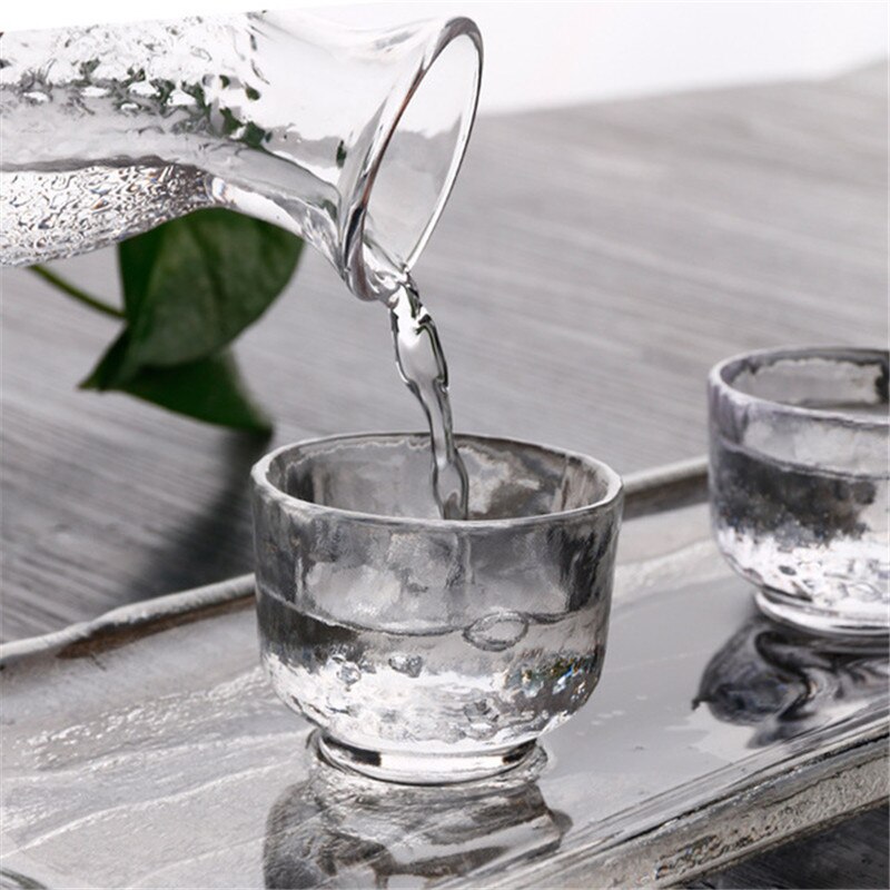 Japansk sake grytset guldkant glas sake flaskset r... – Grandado