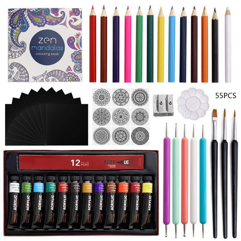 55 PCS Mandala Dotting Tools Rock Painting Kit wit... – Vicedeal