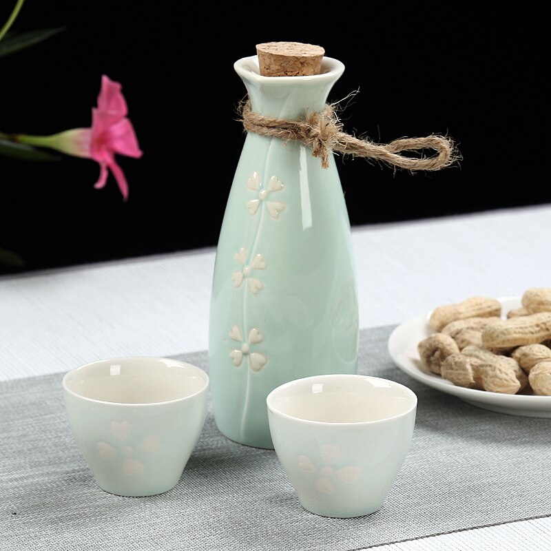 Hand-painted Japanese sake set ceramic wine pot cu... – Grandado