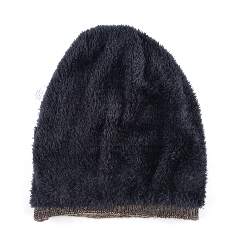 Mens skull hat winter skullies knitted wool hat pl... – Grandado