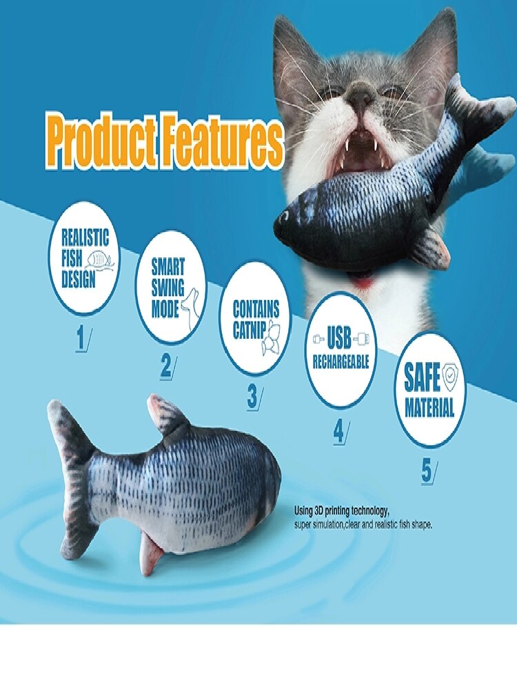 Moving Vis Kat Kicker Elektrische Kwispelende Movi... – Grandado