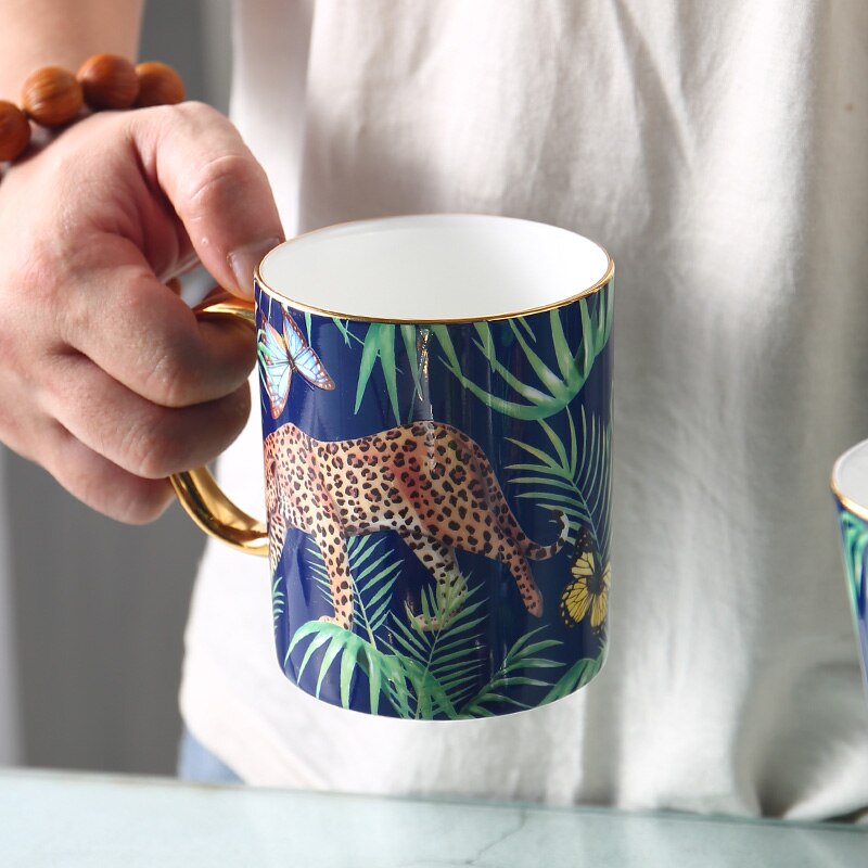 EECAMAIL British Jungle Bone China Coffee Cup Sauc... – Vicedeal