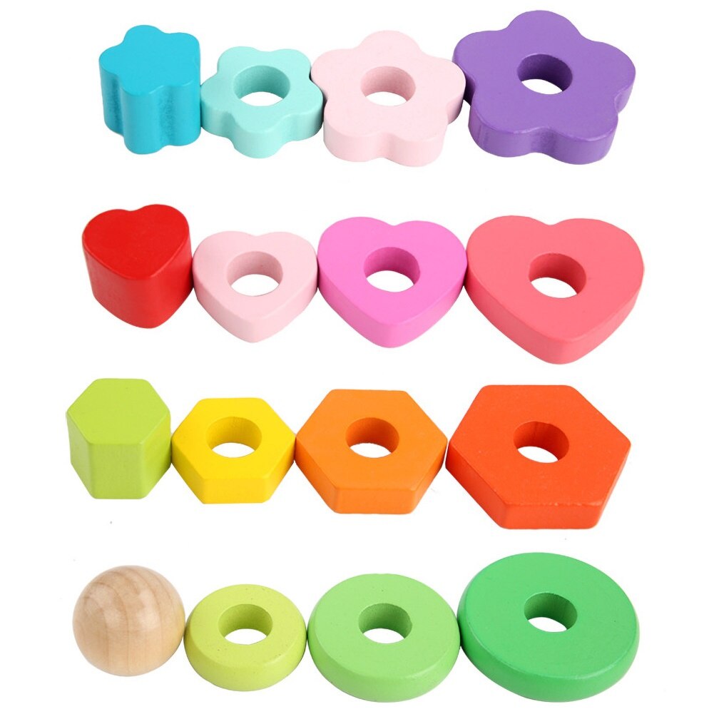 Kids 4-Column Geometric Blocks Stacking Shape Matc... – Vicedeal