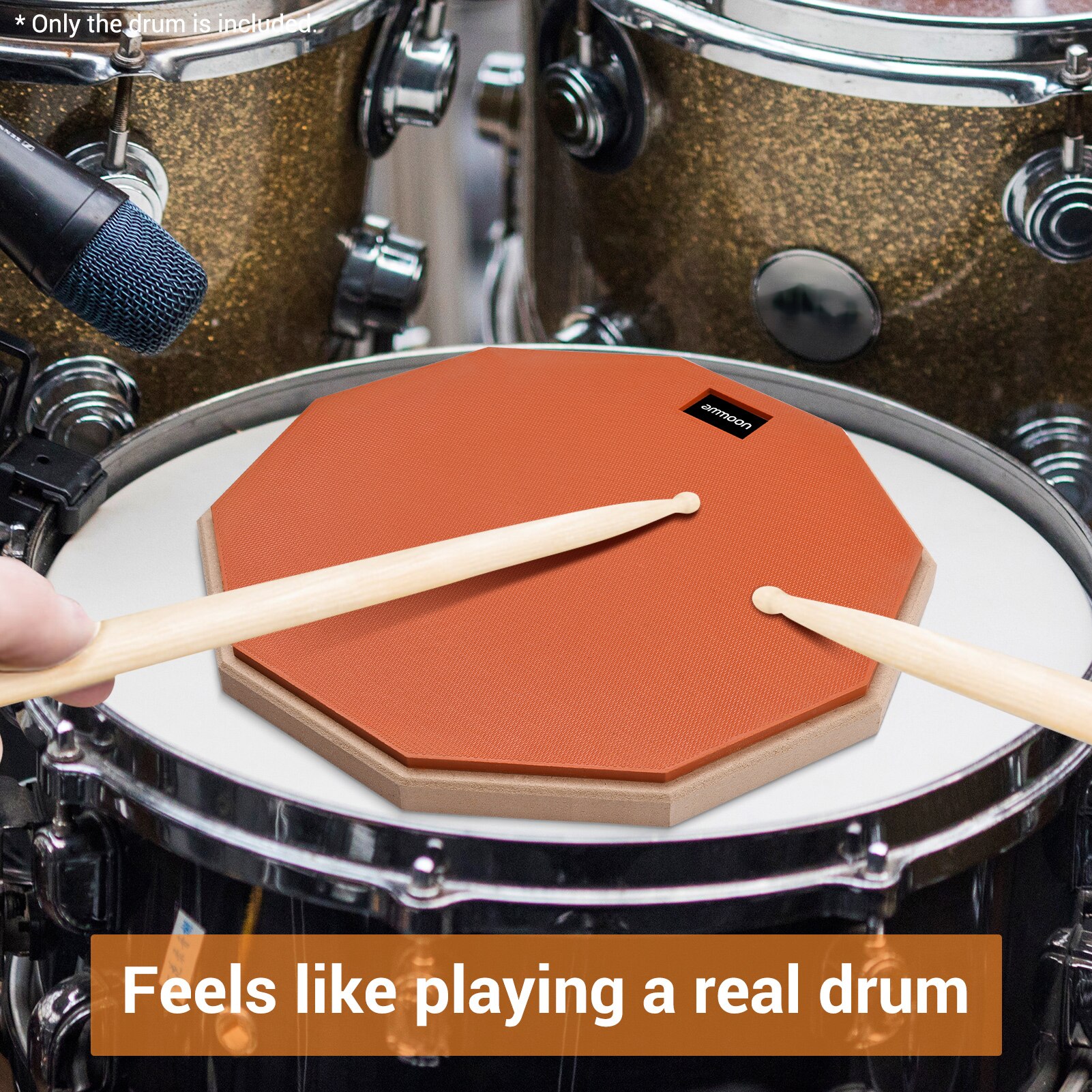 12 Inch Drum Practice Pad Mute Drum Pad & Drum... – Grandado