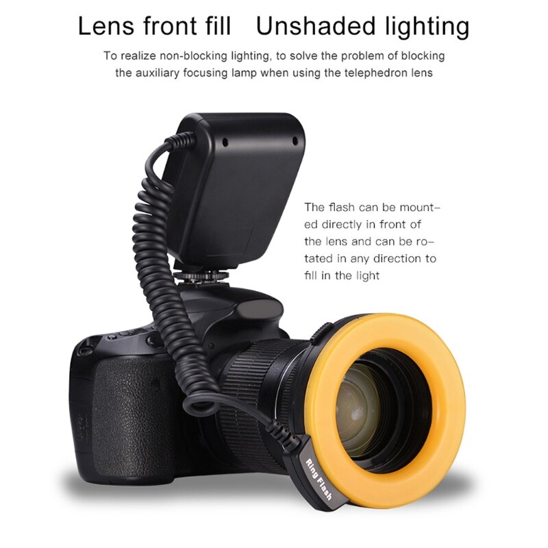 OOTDTY HD-130 Macro LED Ring Flash Bundle DSLR Cam... – Vicedeal