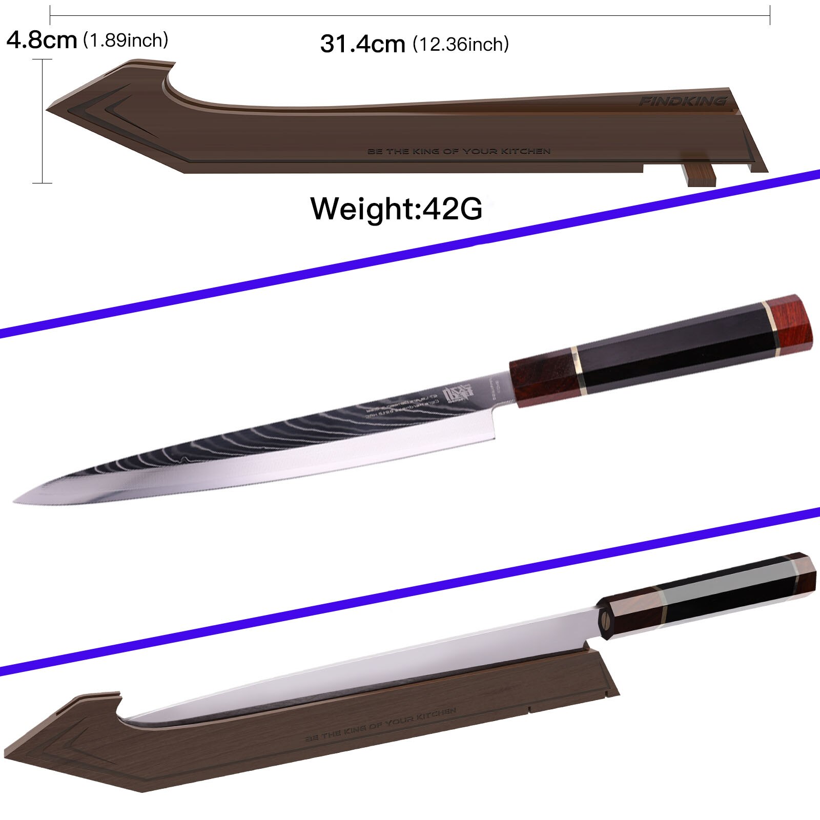 Walnut Standable Kitchen Knives Protector Blade Gu... – Grandado
