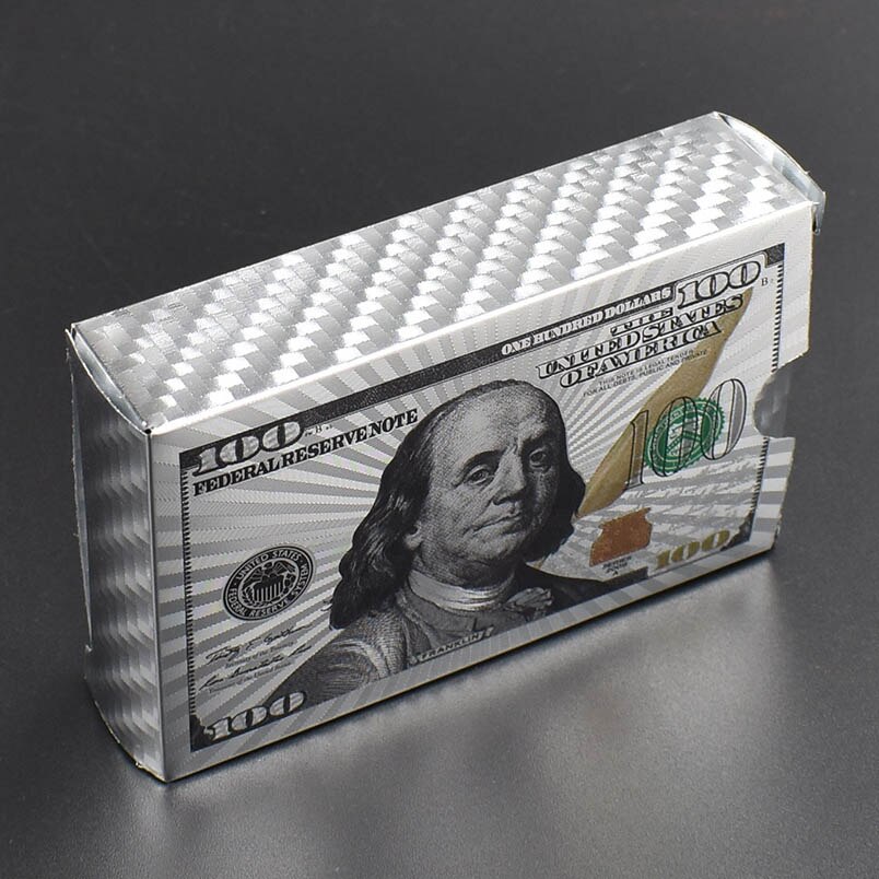UB 100 Dollar Gold Playing Cards Poker Plastic Gam... – Grandado