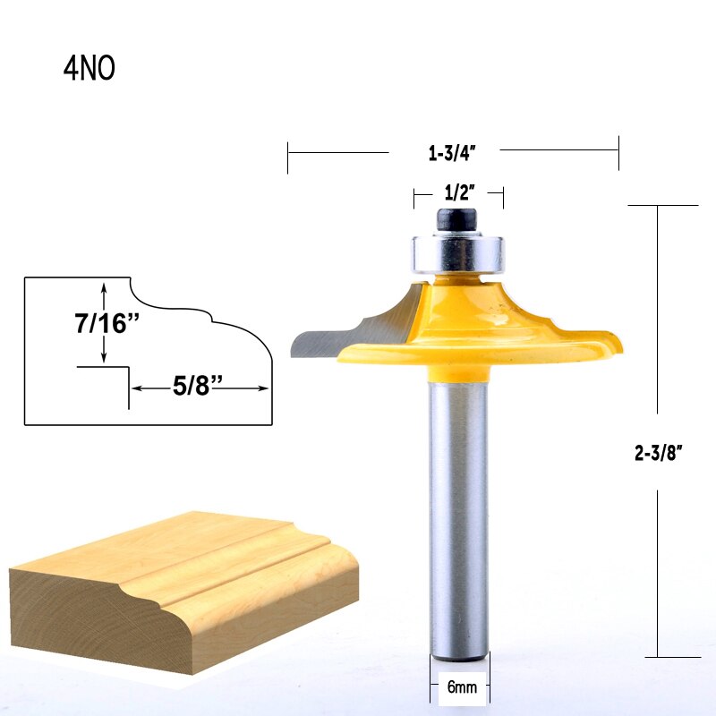 CHWJW 1PC 6mm 1/4" Shank Drawer Front & C... – Grandado