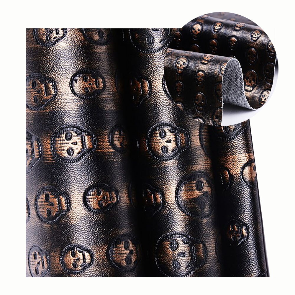1 Meter Schädel PU Leder Stoff Vintage Punk Synthe... – Grandado