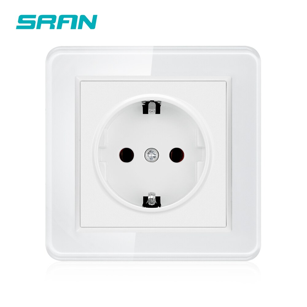 SRAN EU standard power socket white/green 82*82mm ... – Vicedeal