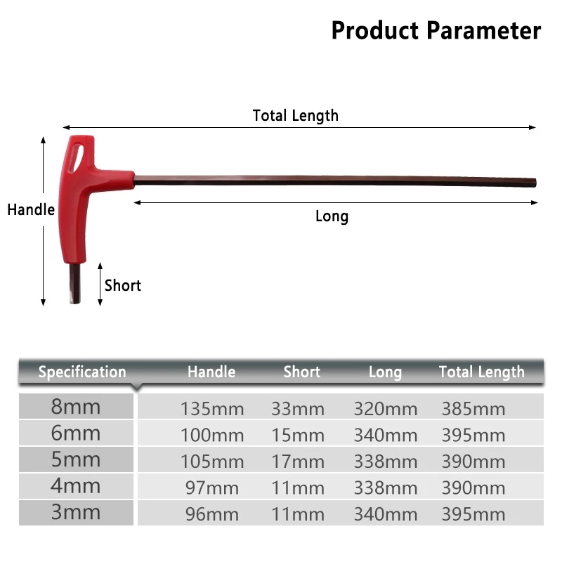 Extra Lange Type Hex Sleutels Set 3/4/5/6/8Mm Inbu... – Grandado