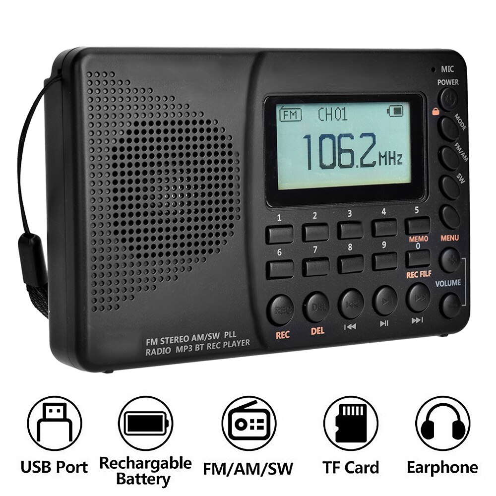 Radio de poche Portable Full Band, Bluetooth, FM, ... – Grandado