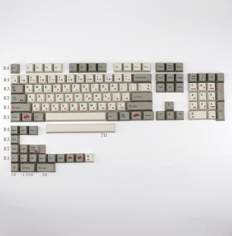 124 key Sushi Keycaps Retro Japanese PBT Cherry Pr... – Vicedeal