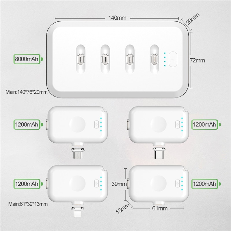 Mini Power Bank Type C Led Snel Opladen Powerbank ... – Vicedeal