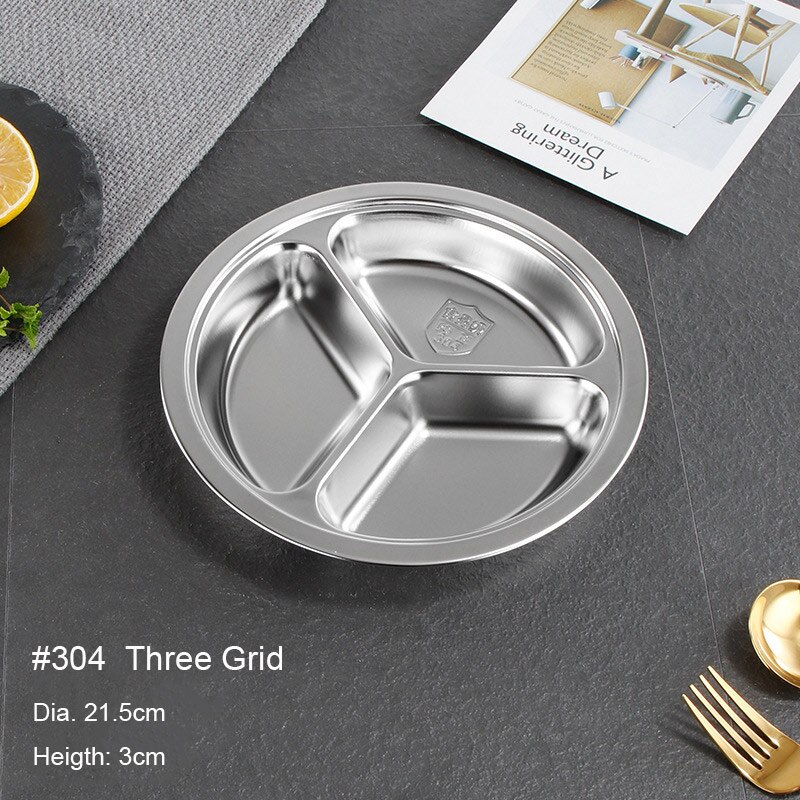 304 rustfri stålplade børnehave tallerken skole vo... – Vicedeal