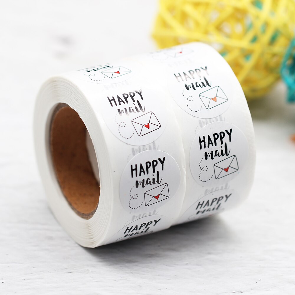 500 Pcs/Roll Gelukkig Mail Met Envelop Stickers 1I... – Grandado
