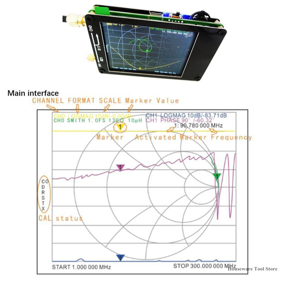 Nano Vna Vector Network Analyzer 50khz 900mhz Digi Grandado
