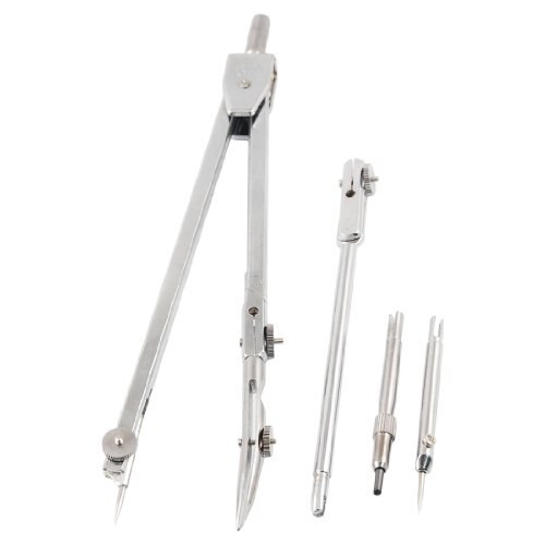 Tono plateado 21cm Max Radius Compass w funda de p... – Grandado