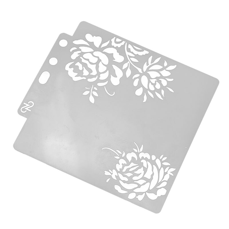 14*13cm 2Pcs Rose Flower Stencil Cake Stencil Wedd... – Grandado