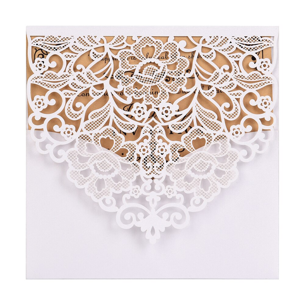 10pcs Floral Pattern Wedding Invitations Cards Pea... – Grandado