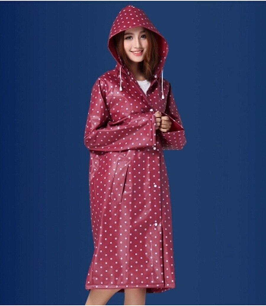 Polka Dots Long Raincoat Poncho Impermeable Women ... – Grandado