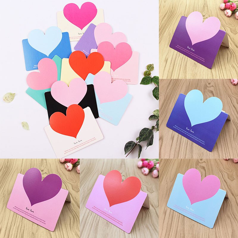Mixed Color LOVE Heart Shape Greeting Card Valenti... – Grandado